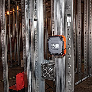 Klein Tools AEPJS2 Bluetooth Speaker With Magnetic Strip and Hook, Rechargeable, Wireless and Aux Capable, Hands Free Capable, Smart Phone Charging, 10 Hr Run Time, IP54 Dust and Water Resistant