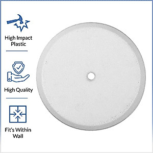 American Built Pro Cleanout Cover Plate Flat Design (1/2" Rise) - Includes One #14 Screw, Size 4.25 Inch Round White Color Built With High Impact Recycled Plastic Ideal For Hiding Open Drains