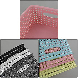 Rinboat Multi-Colored Plastic Storage Baskets, Office Drawer Organizer Baskets, 6 Packs, F