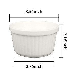 6 OZ Ramekin Bowls,WERTIOO 8 PCS Ramekins for Baking and Cooking, Oven Safe Sleek Porcelain Ramikins for Pudding, Creme Brulee, Custard Cups