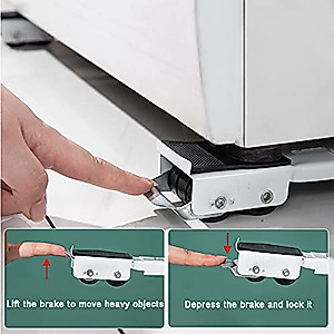 ASDQWER Washing Machine Base,Heavy Duty Expandable Appliance Roller Pair,Adjustable Refrigerator Rack-Drying,Rack-Refrigerator,Machine Base,Sturdy Feet,Gray,Four Packs