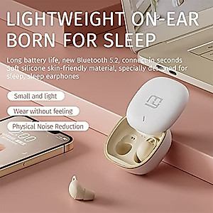 Invisible Sleep Earbuds Smallest Lightest Tiny Noise Cancelling Ear Buds for Sleeping Quiet-Comfort Mini Sleepbuds Wireless Bluetooth 5.2 Hidden Headphones for Side Sleepers / Work Small Earplugs