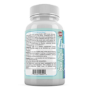 Daily Health, Coral Calcium Pure Okinawa - Marine-Grade Supplement with 72 Trace Minerals - 1475mg, 90 Vegetable Capsules (1 Month Supply)
