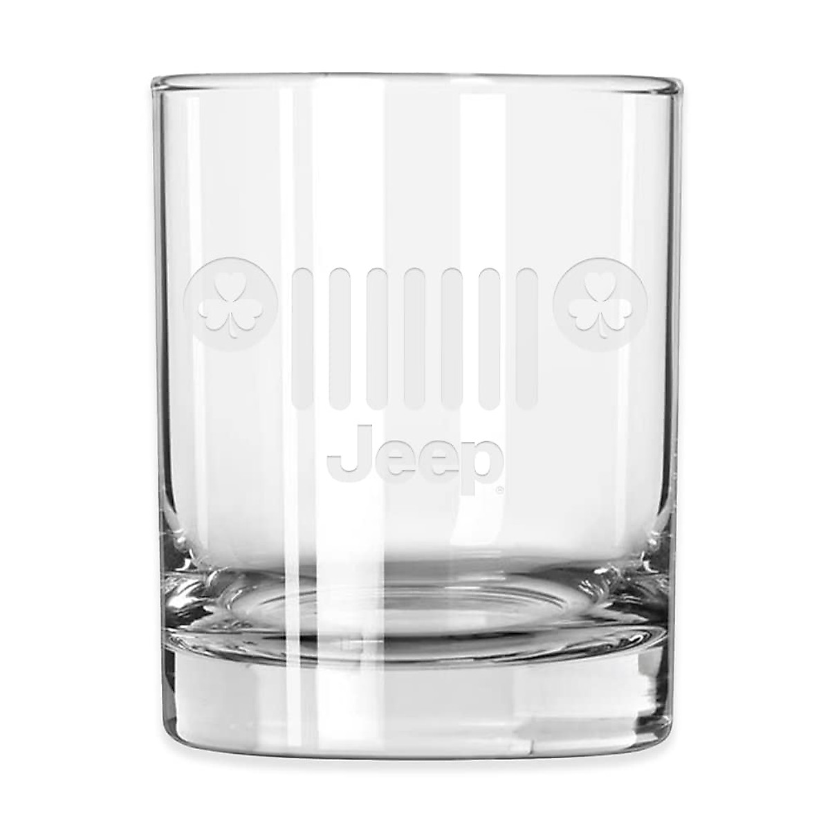 Jeep St. Patrick's Day Clover Etched Rocks Glass, 13oz