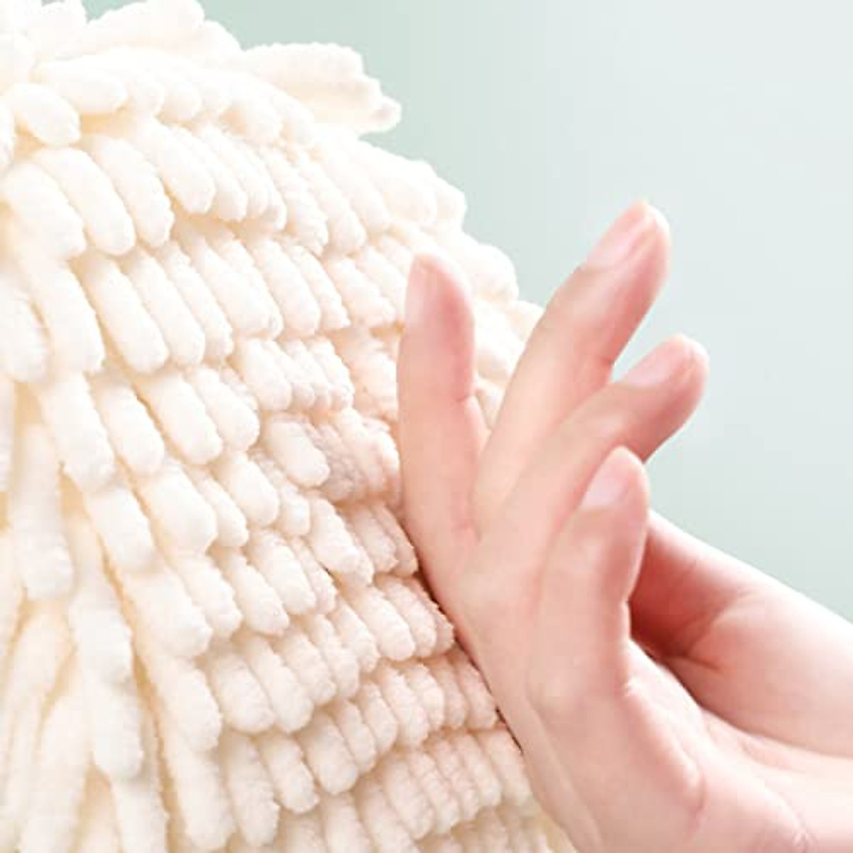 XINOBO 2Pack Chenille Hand Drying Puff Towel Balls, Fuzzy Ball Towel Quick Dry with Hook Hanging, Creative Decorative Bath Towel Set for Bathroom Kitchen - Dry Your Hand Instantly - (Gray & Gray)