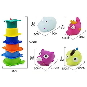 Little Bado Bath Bathtub Toys for Babies 6 to 12 Month Stacking Cups for Toddlers Baby Bath Toys Beach Toys Boy Girl Babies Bathtime Bathtub Toys for Kids Toddlers Boys Girls Ages 1 2 3 4