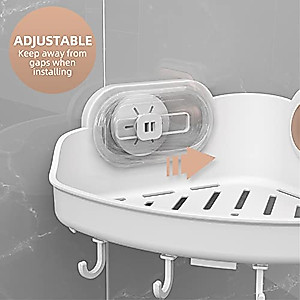 TAILINK Corner Shower Caddy Suction Cup 2 Packs One Second Installation,Bathroom Shower Shelf No Drilling Waterproof, Suction Shower Basket Removable Shower rack for Kitchen - White