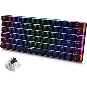 LexonElec AK33 RGB Mechanical Gaming Keyboard,82 Keys Mini Compact Computer Keyboard,20 LED Backlit Black Switch Waterproof Ergonomic Keyboard for PC Laptop Mac,Xbox,PS4,PS5(Black RGB)