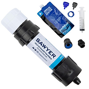 Sawyer Products SP2306 Dual Threaded MINI Plus Water Filtration System w/ Faucet Adapter for Boil Alerts (Package May Vary) , White