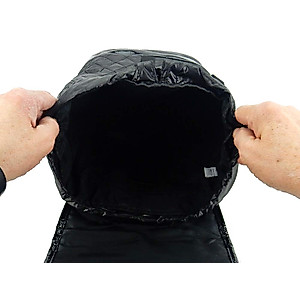 Closeout Services Corp. Bella Mia Uptown Day Pack - Stylish Black Quilted Body with Comfortable Backpack Straps, Perfect for Everyday Adventures and Chic Urban Exploration