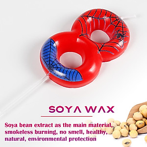 Red Blue Spider 3rd Birthday Candles Number 3 Candle Cake Topper Spider Cartoon Themed Happy 3rd Birthday Cake Decorations for Boys Girls Kids Party Supplies Spider Ornament Décor