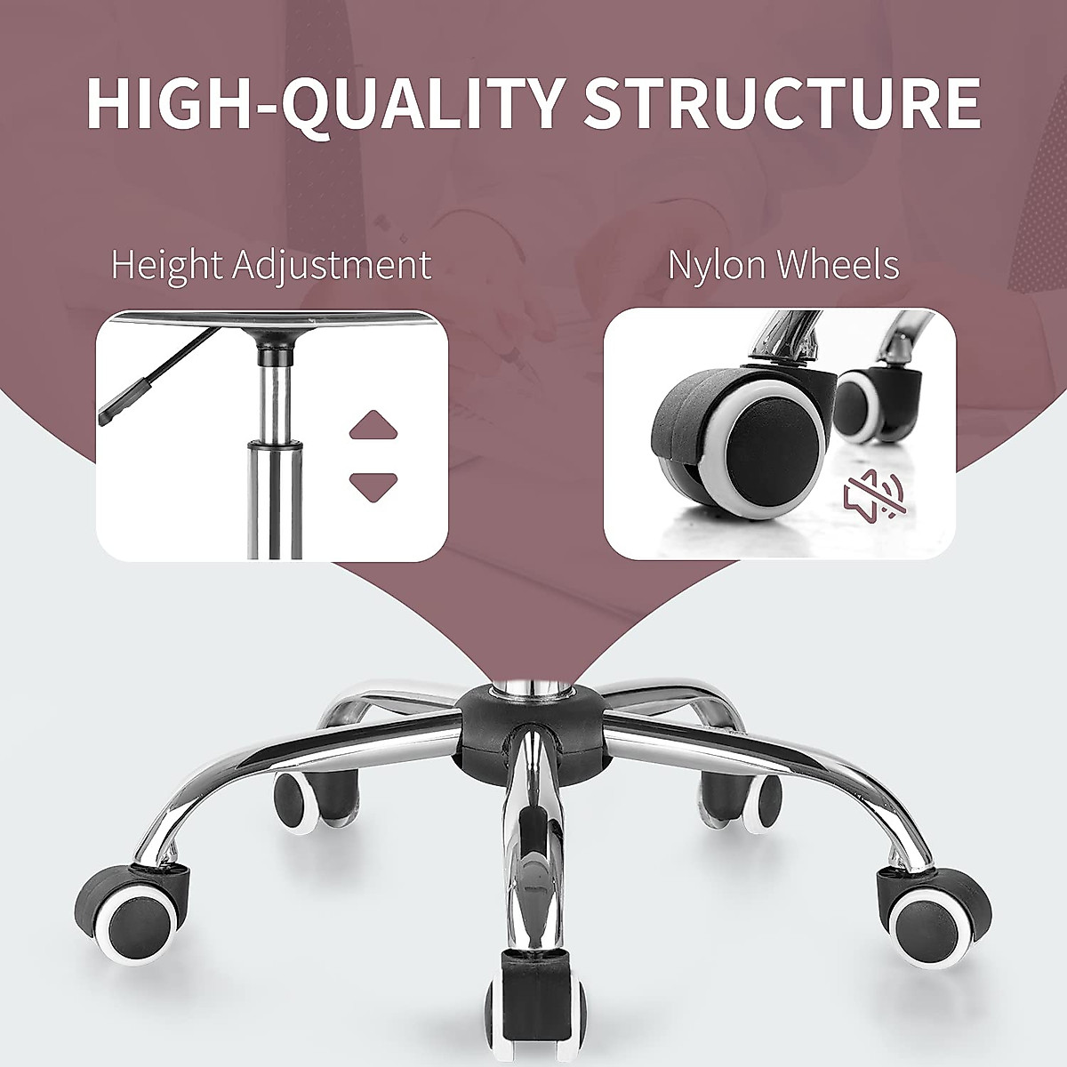 JUMMICO Office Chair Mid Back Task Chair Adjustable Home Computer Executive Desk Chair with 360° Swivel (Black)