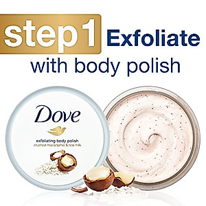 Dove Body Wash and Body Polish, Exfoliate and Deep Moisture 3 count