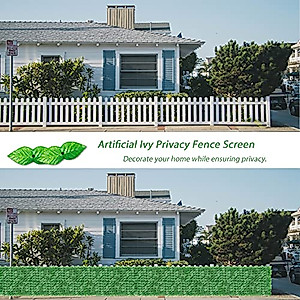 NyShine Artificial Privacy Fence Screen, 39'' x 118'' Ivy Fence Covering Faux Vine Leaf Panels Decoration Patio Privacy Green Wall for Indoor Outdoor Garden Yard Backyard