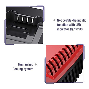 18V Replacement Charger Compatible with PCXMVC PCMVC for Porter Cable Cordless Power Tool Li-ion NiCd NiMh Battery, Upgraded 2 Pack 18V 3.7Ah Replacem