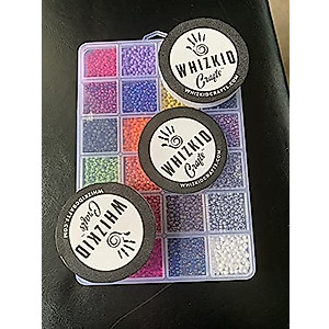 Bead Bracelet Kit - DIY Jewelry Making with Multi-Colored Glass Beads (24 Colors, 200 Pieces Each) and String in Classic Container