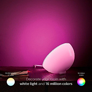 PHILIPS Hue Go White and Color Portable Dimmable LED Smart Light Table Lamp (Requires Hue Hub, Works with Alexa, HomeKit and Google Assistant), White
