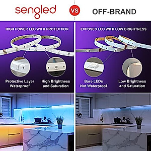 Sengled Smart LED Strip Lights 32.8ft WiFi LED Lights Work with Alexa and Google Home 16 Million Colors RGB Music Sync Adjustable Length 25,000 Hours Life Multi Mode Support for Game Movie