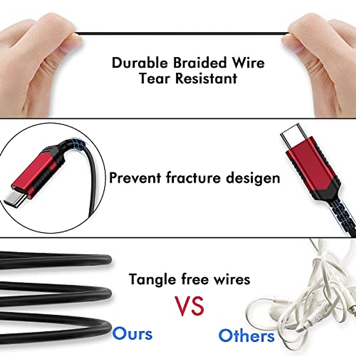 TITACUTE USB C Headphone, Type C Earphone Magnetic Wired Earbud for Samsung A53 A54 S22 S23 S21 S20 Galaxy Z Flip 5 Fold 4 Google Pixel 7 6 6a 7a Noise Canceling Stereo in-Ear Headset with Microphone