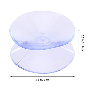 STOBOK 12 Pcs Transparent Double-Sided Suction Cups for Glass Silicone Suckers Pads Without Hooks 10 x 30mm