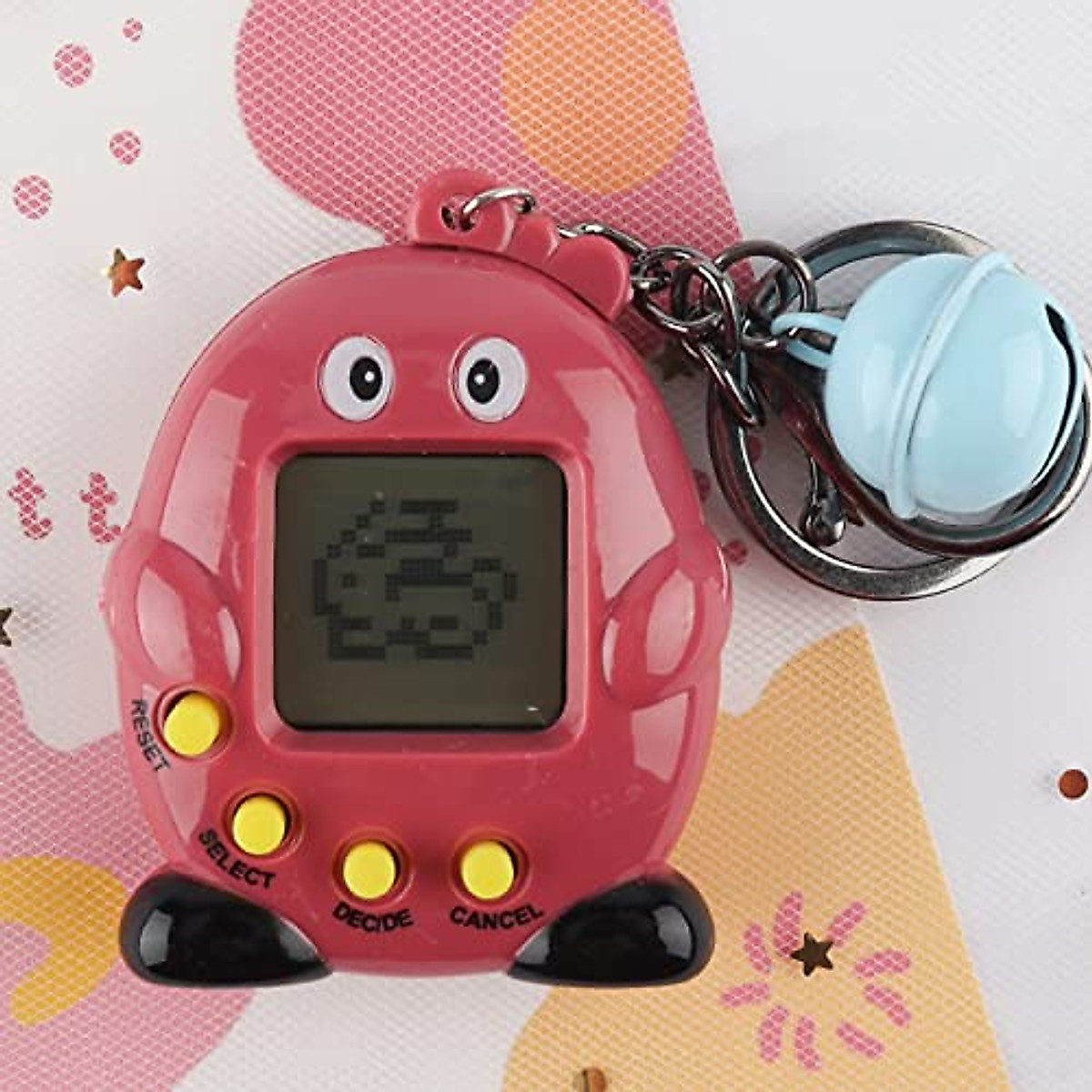 D-GROEE Electronic Pet Machine Batter Digital Machine Pet Keychain Kids Interactive Robot Gift Toy Game Red