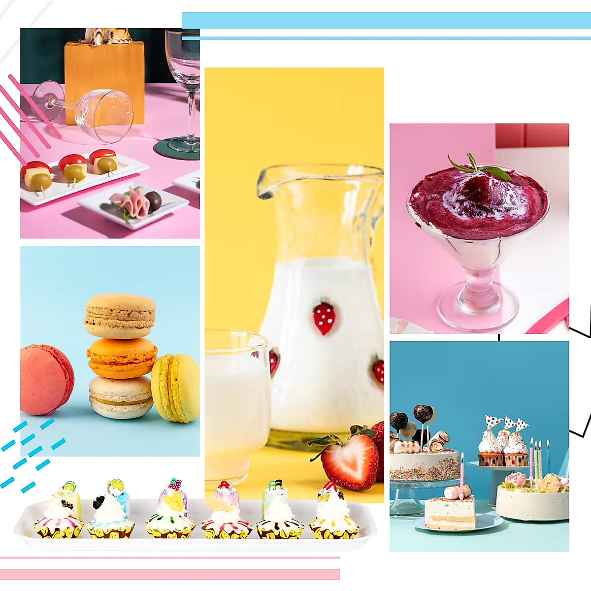 4 Pack White Cracker Tray 15x6inch Large Appetizer Serving Tray Plastic White Trays for Dessert Table Rectangular Long Food Trays for Food Appetizers Desserts