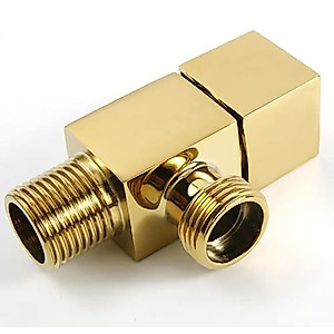 HOMCBEC Titanium Gold Brass 3 Way Diverter, G1/2"Angle Valve Hose Fitting Tee, Shut off Valve for Bath Shower Arm, Toilet Bidet Sprayer Faucet