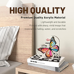 Christian Gifts for Women Birthday, Butterfly Inspirational Gifts for Friends, Religious Spiritual Gifts for Her Mom Girl Female Coworker Sister Christian Home Decorative Signs