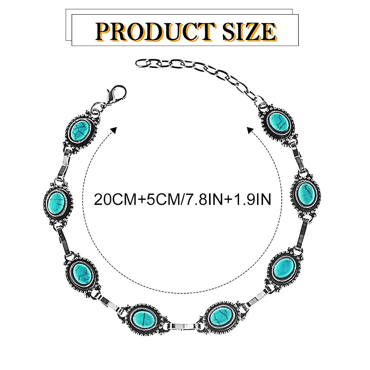 Nicute Boho Turquoise Anklet Silver Vintage Ankle Summer Beach Adjustable Foot Jewelry for Women