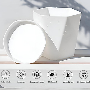 bisenwin Plant Pots Indoor Plastic Flower Pots Outdoor 5 inch Set of 6 Pack with Drainage Holes and Saucers for Garden pots (5 inch 6 pcs)