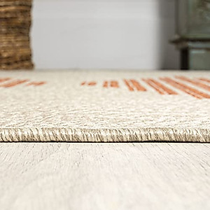 JONATHAN Y SMB204A-5 Vinales Diamond Stripe Indoor Outdoor Farmhouse Transitional Traditional Area Rug,High Traffic,Kitchen,Living Room,Backyard,Non Shedding,5 X 8,Beige/Terracotta