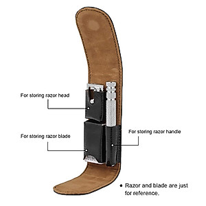 Men PU Leather Razor Pouch Shave Beard Shaver Handbag Pouch Safety Razor Case Storage Bag Double Edge Razor Holder