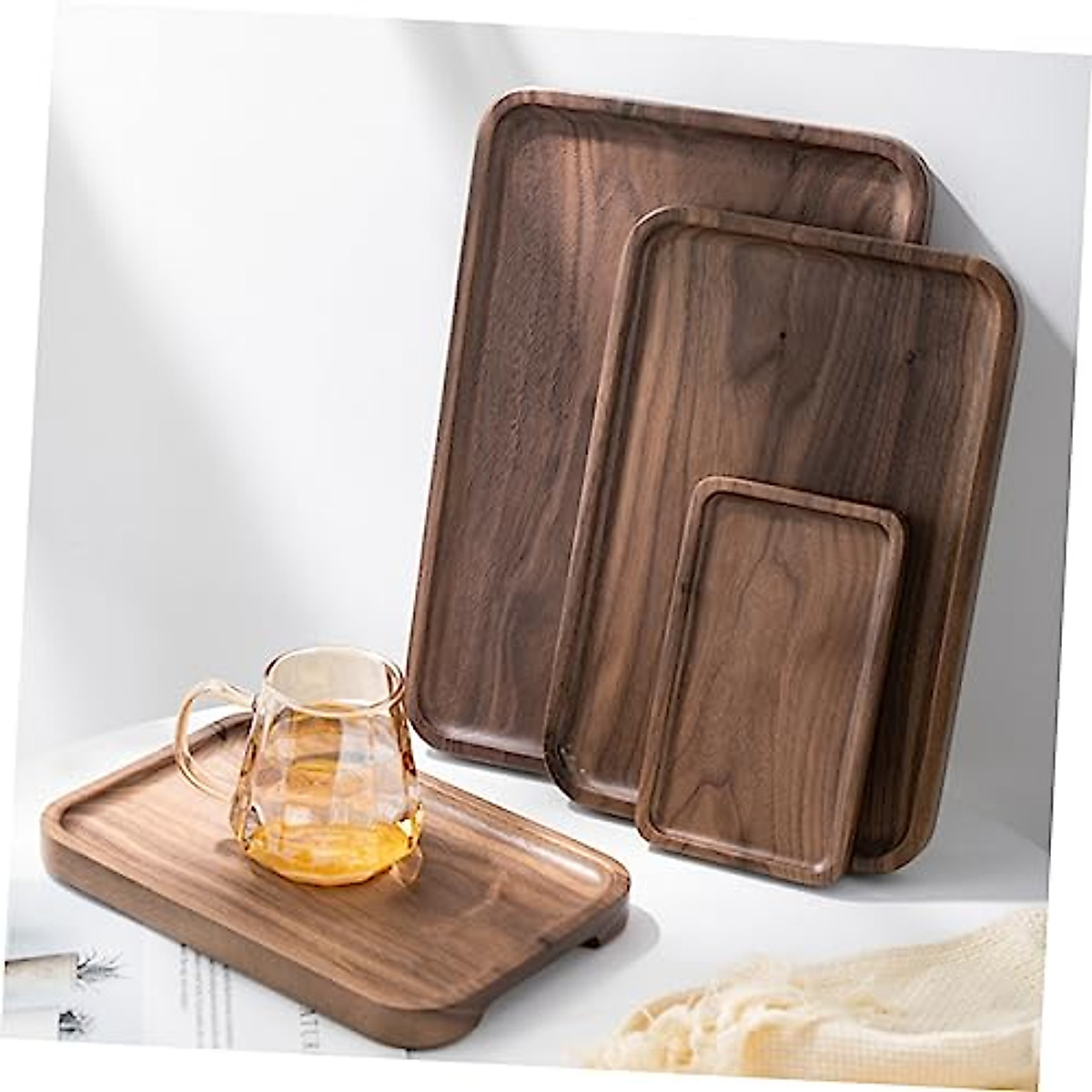 Cabilock Bathroom Tray Tray Breakfast Trays for Bed Wood Serving Board Bandejas para Comida Bamboo Soap Dish Breakfast-in-Bed Tray Deserts Serving Tray Wooden Trays for Food Clinker