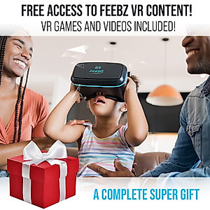 VR Headset for Android - for Kids | Includes Built-in Button + BT Remote Controller for Android | Virtual Reality Goggles Set for Phones 4.5"-6.5" - Blue