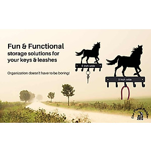 The Metal Peddler Horse #7 Key Rack Hanger - Small 6 inch Wide - Made in USA