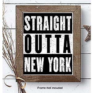 New York Poster - Gift for NY, NYC, Brooklyn Fan - Urban Graffiti Wall Art Decor, Home Decoration for Apartment, Office, Living Room, Bedroom, Bathroom - Contemporary Modern Street Art Picture Print