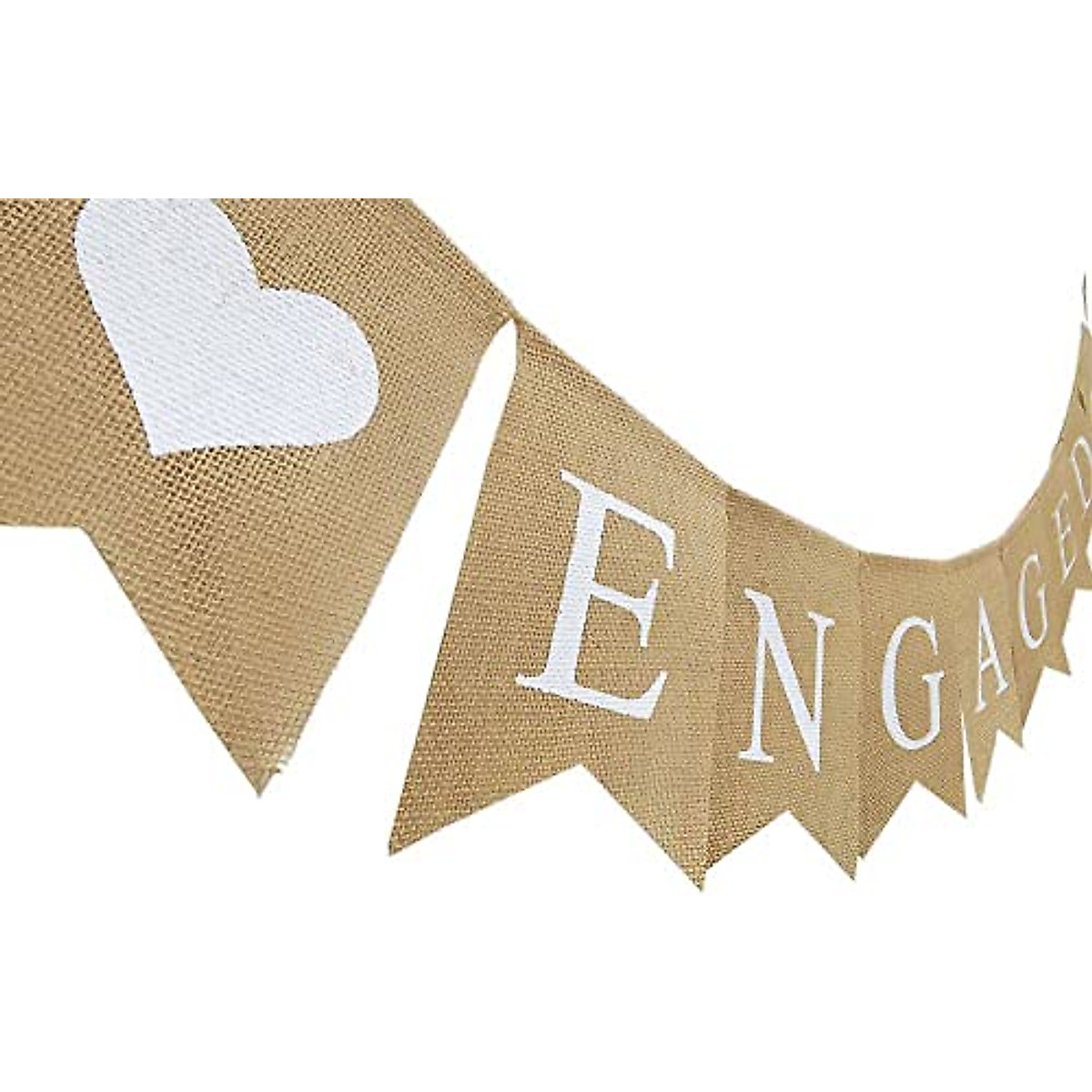 Engaged Burlap Banner Rustic Engagement Party Decorations Bunting Garland