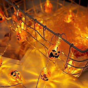 TKYGU Pumpkin String Lights 20ft 30 LED Halloween Decorative Light Pumpkin Decorative String Light String Light Waterproof Halloween Lights 2 Modes for Party Christmas Decoration