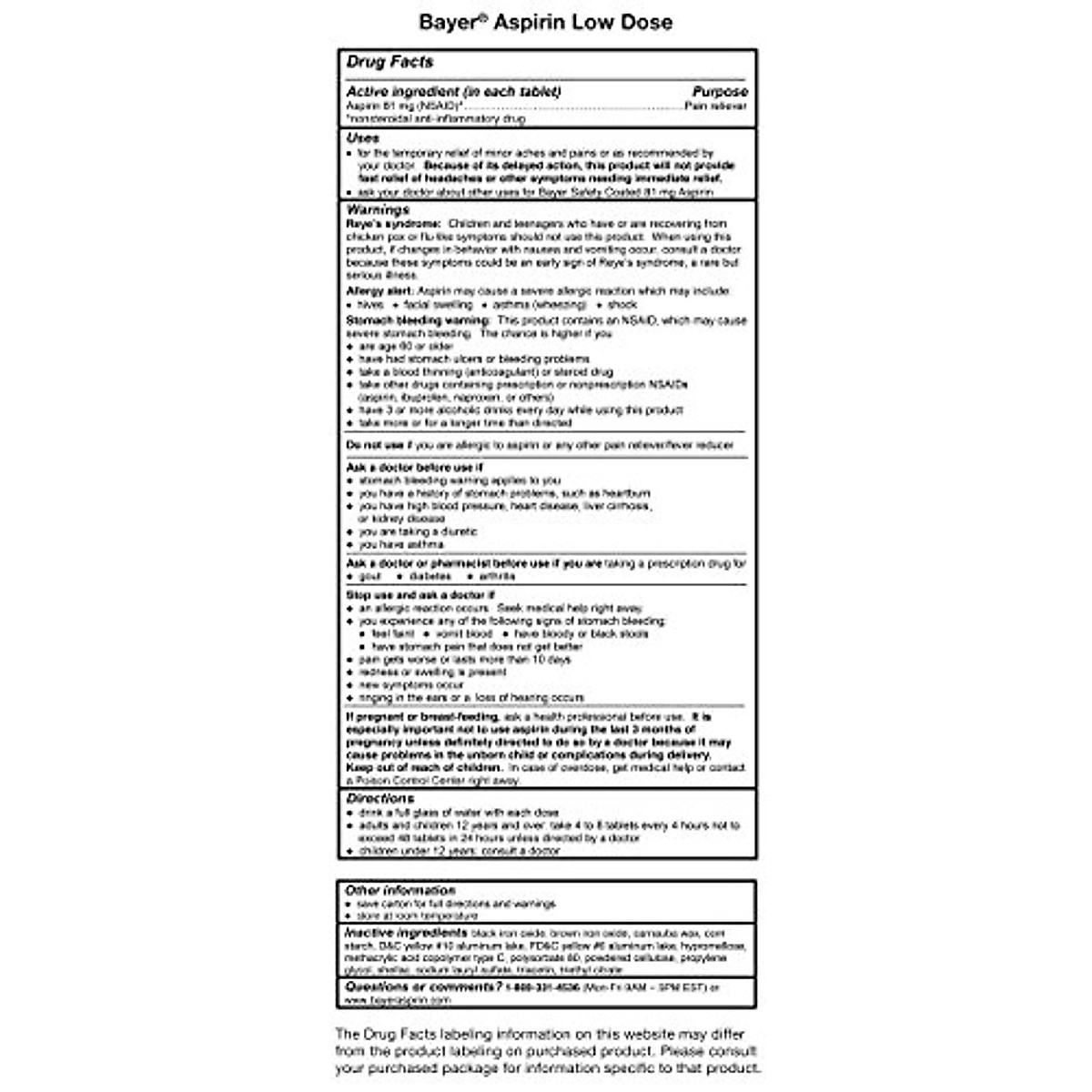 Bayer Low Dose Safety Coated Aspirin 81 mg ( 400 Count )IIIiii