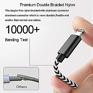 AUX Cord for iPhone, MFi Certified Lightning to 3.5mm iPhone Aux Cord for Car [3Pack/3.3ft] Lightning to 1/8 Inch Audio Cable for iPhone 14 13 12 11 XS XR X 8 7 6 iPad iPod to Headphone Speaker