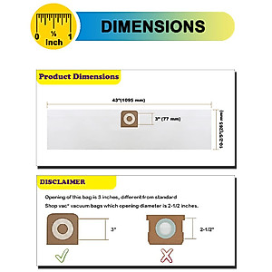 SpaceTent 6 Pack CMXZVBE38735 Shop Vac Bags for Crtaftsman 12 Gallon vacs, CMXEVBE17594 Bags, Fine Dust Bags. Part# 38735 9-38735 CMXZVBE38735.