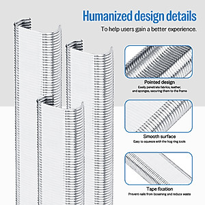 meite C560-14 Gauge 1-1/2-Inch Crown Galvanized C Rings Staples Compatible with MTC560 14GA Hog Ring Plier in Wire Fastening, Building Landscape Gabions (10,000 PCS)
