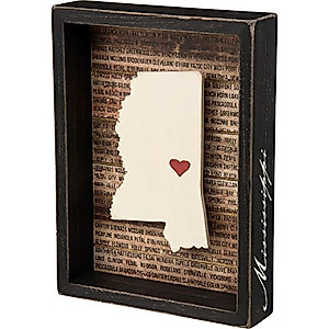 Primitives by Kathy 28235 State Pride Box Sign, Mississippi