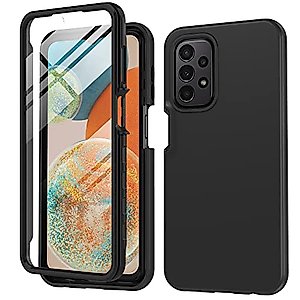 JXVM for Samsung Galaxy A23-5G Case: Dual Layer Silicone Slim Galaxy A23 4G Case - Full Protection Durable Shockproof Protective Cute Cell Phone Cover Black