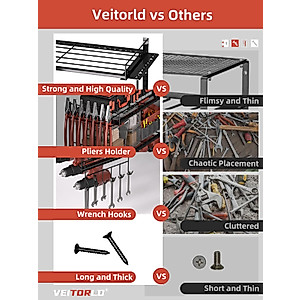 Gifts for Men Dad Husband Him, Power Tool Organizer Wall Mount, 4 Drill Modular Tool Storage Shelf with Hooks, Drill Holder for Garage Organization, Cool Anniversary Birthday Gifts for Men Women