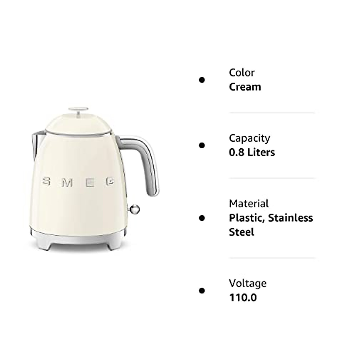 Smeg Cream 50's Retro Style Electric Mini Kettle