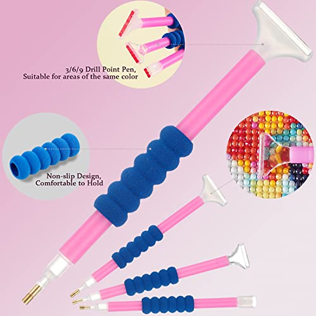 Douorgan Diamond Painting Storage Containers 60 Slots Diamond Painting Accessories and Tools Portable Diamond Painting Organizer Shockproof Diamond Art Storage Case Jewelry Beads Storage Box