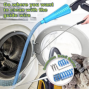 Sealegend Dryer Vent Cleaner Kit Vacuum Attachment Bendable Dryer Lint Remover with Guide Wire Dryer Lint Screen Cleaning Hose