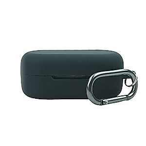 Claiol Silicone Case Compatible for Tozo T12, Protective Tozo T12 Case Cover with Metal Carabiner. (Black)