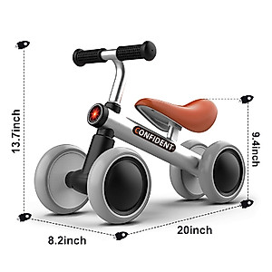 Baby Balance Bike 1 Year Old, Toddler Bike for One Year Old Boy Birthday Gift, 1-3 Years Toddler First Bike with No Pedal & Silence Wheels, Ride on Toy Gifts for 1 Year Old Boy
